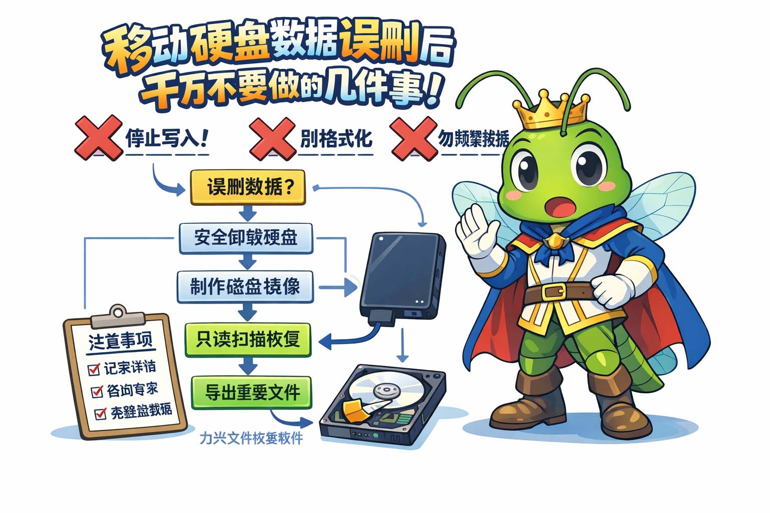 移动硬盘数据误删后千万不要做的几件事